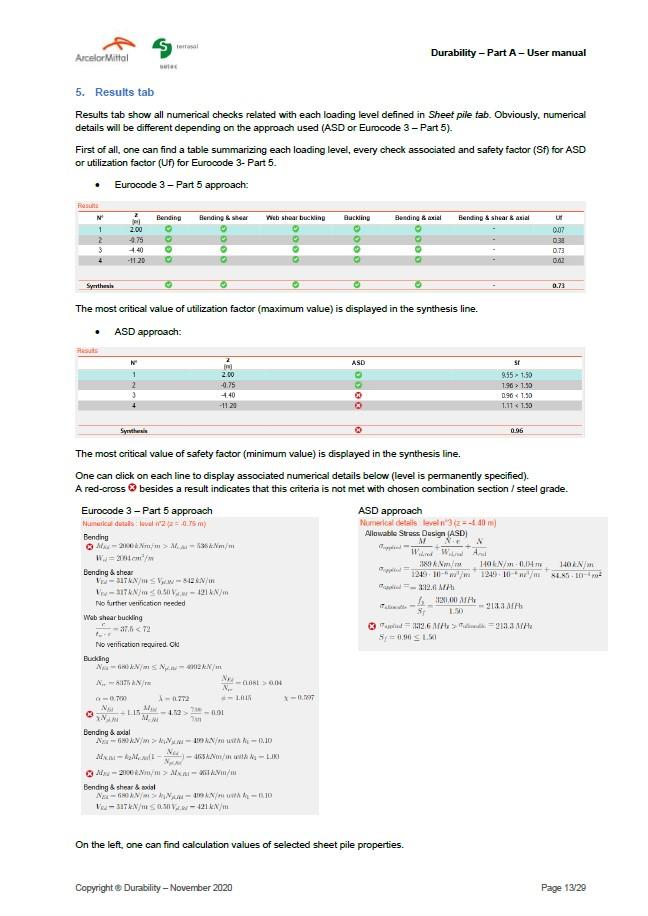 Durability software | ArcelorMittal Sheet Piling